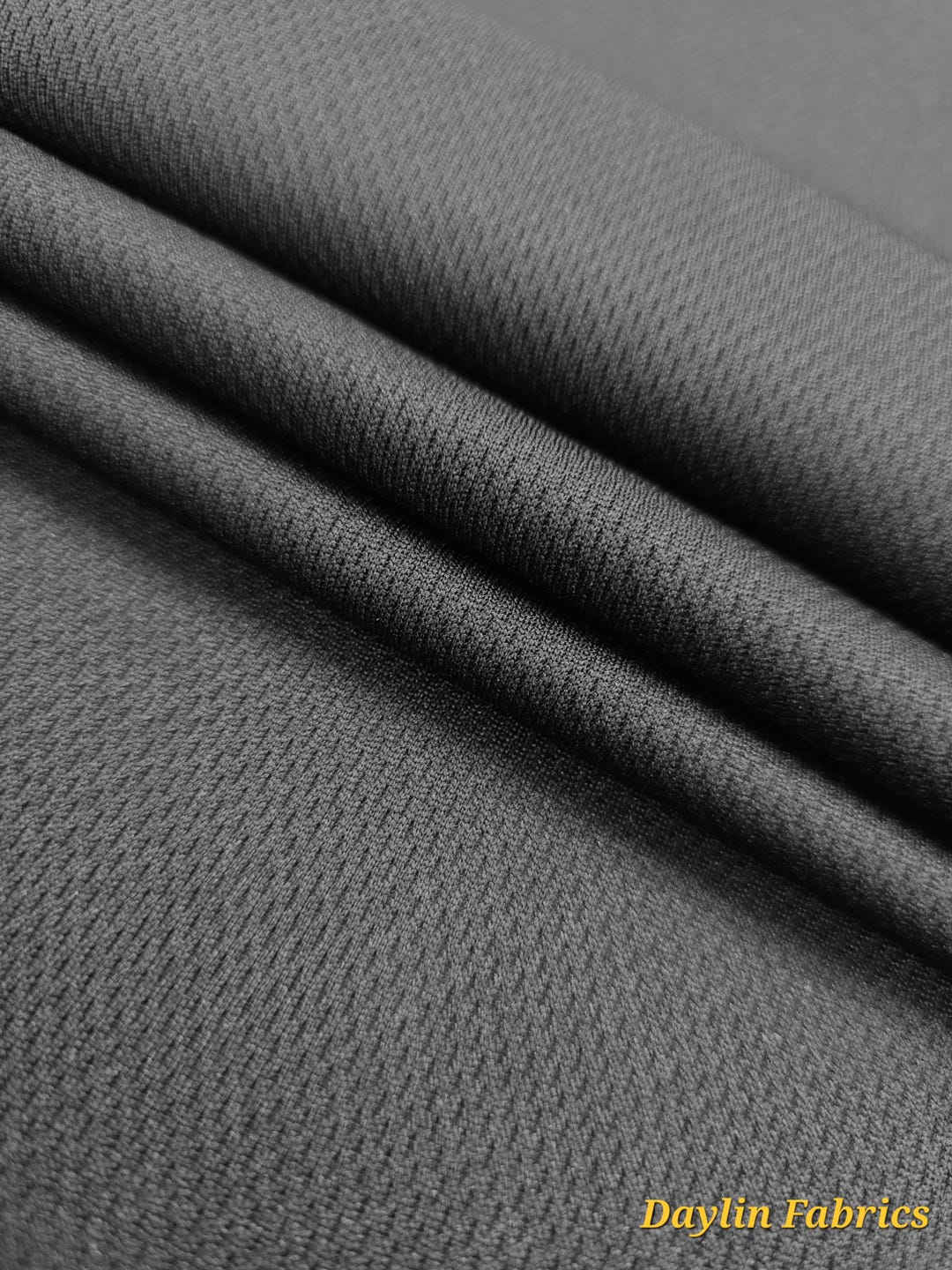 Charcoal Gray Polyester Dimple Sports Mesh Knit Fabric by the Yard ...