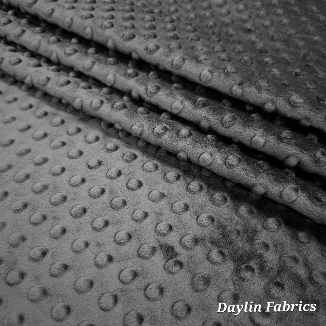 Charcoal Gray Dot Minky Fabric by the Yard Smooth Minkie Fabric for ...