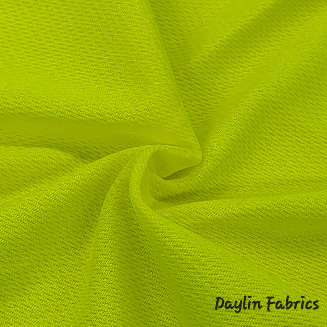 Neon Yellow Polyester Dimple Sports Mesh Knit Fabric by the Yard & Bolt ...
