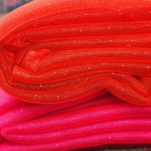 Neon Green - Neon Fuchsia - Neon Orange Glitter Tulle Sparkly Tulle ...