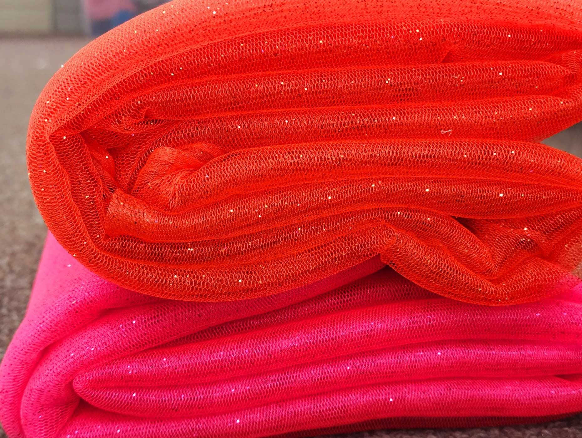 Neon Green Neon Fuchsia Neon Orange Glitter Tulle Sparkly | Etsy