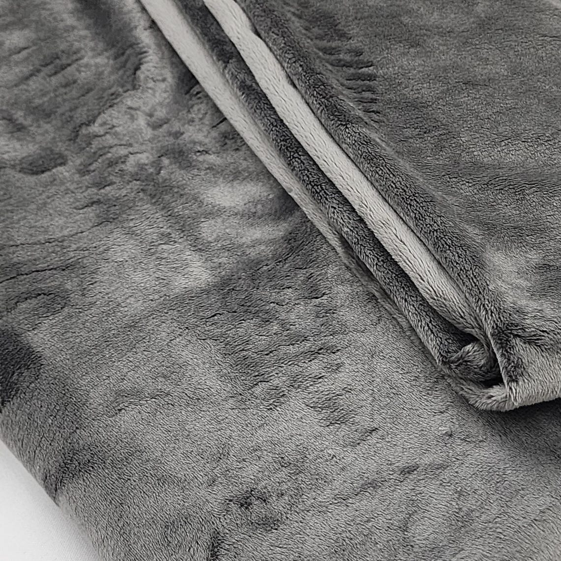 Charcoal Gray Minky Fabric by the Yard 60” Wide Soft Cuddle Fabric 3.mm ...