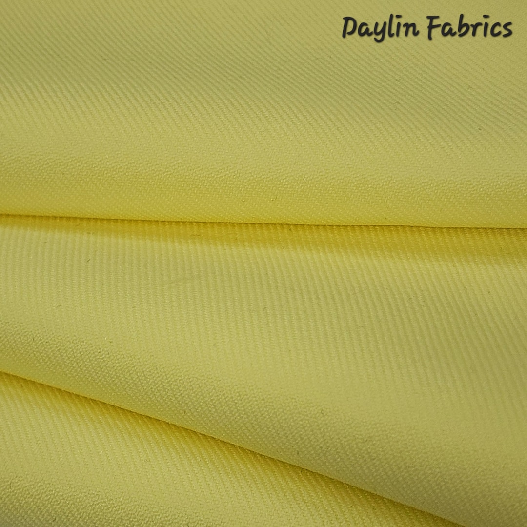 Pale Yellow Polyester Gabardine Fabric by the Yard for Suits Overcoats ...