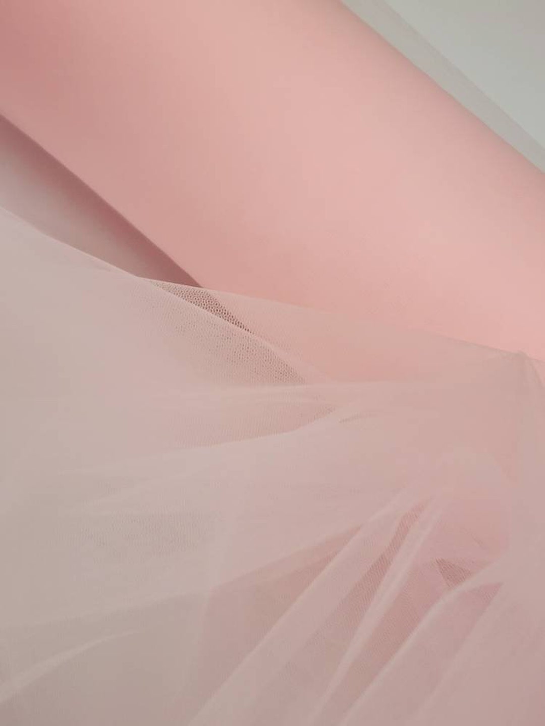 Light Blush Italian Tulle Luxury Fine Netting Tulle Fabric by the Yard ...