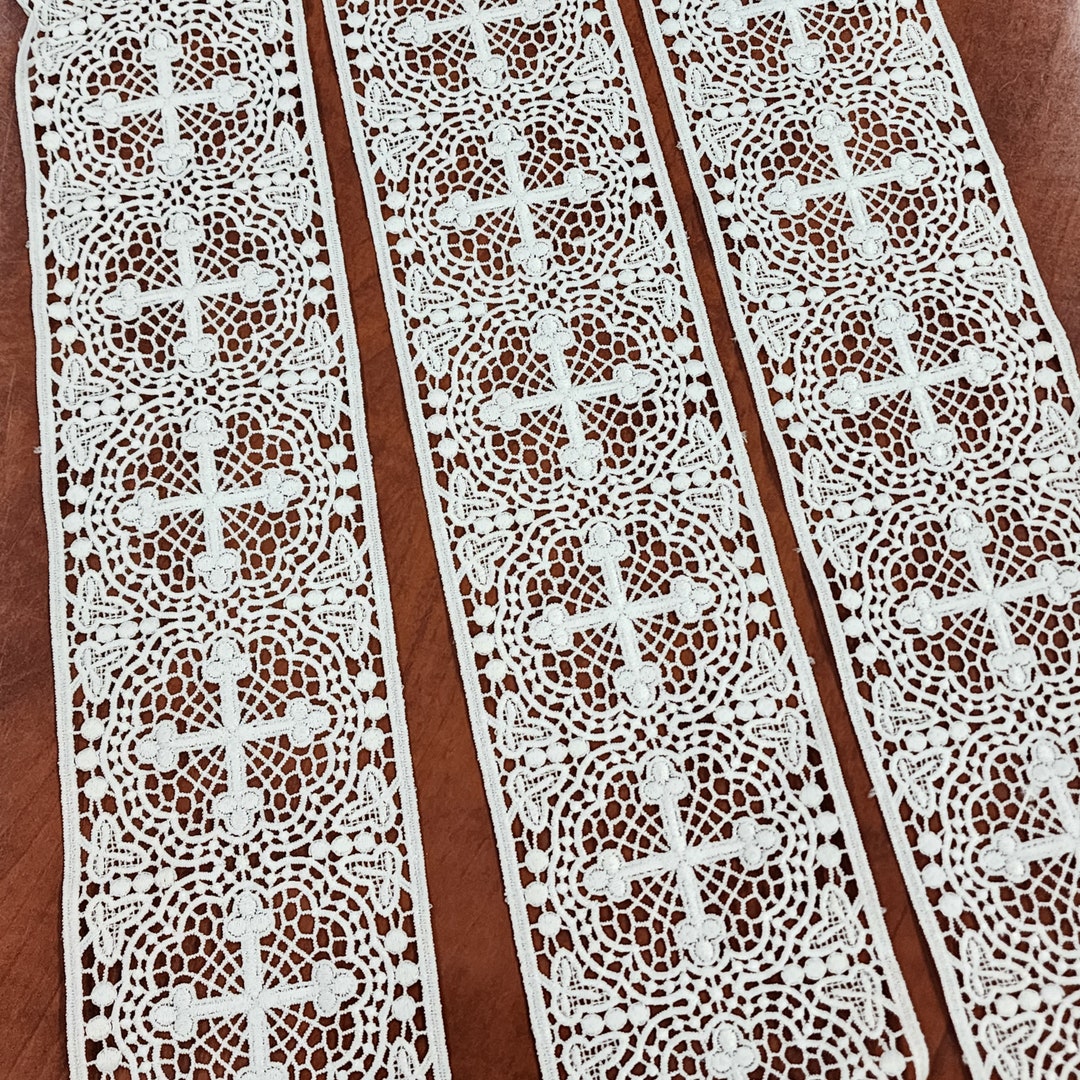 Marian Lace White Liturgical Trim Ending Fabric by the Yard Lace ...