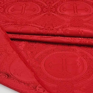 Liturgical Cross Brocade Fabric by the Yard - Religious - Jacquard ...