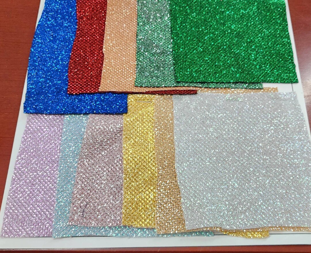 Shiny Glitter on Lurex Fabric Light Weight Shimmer Stretch Lurex Foam ...