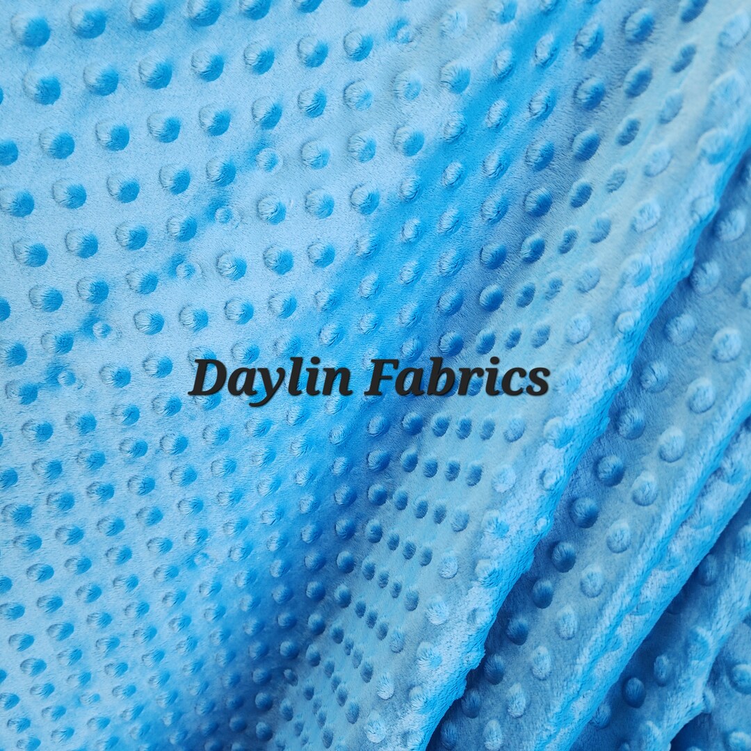 Turquoise Blue Rich Embossed Dimple Dots Soft Velvety Minky Fabric for Blankets Baby Accessories ...