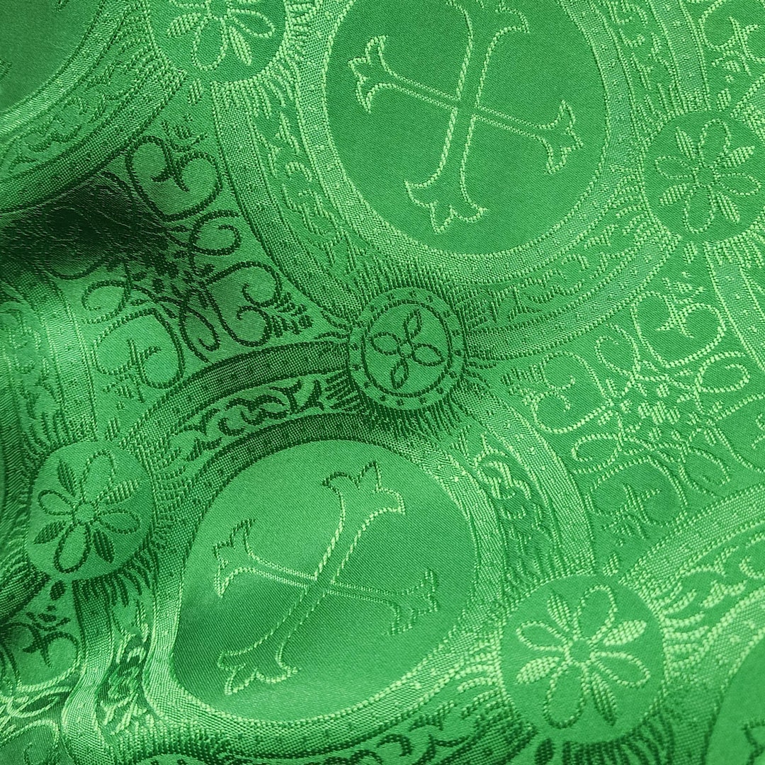 Liturgical Vestment Brocade Fabric Green 100% Polyester Clergy Apron 5 ...