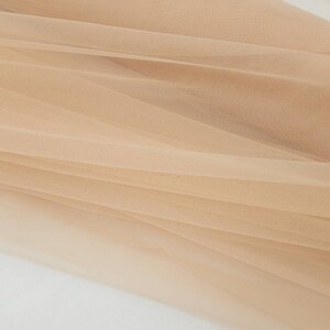 TAN Italian Tulle Luxury Fine Netting Tulle Fabric by the Yard for ...