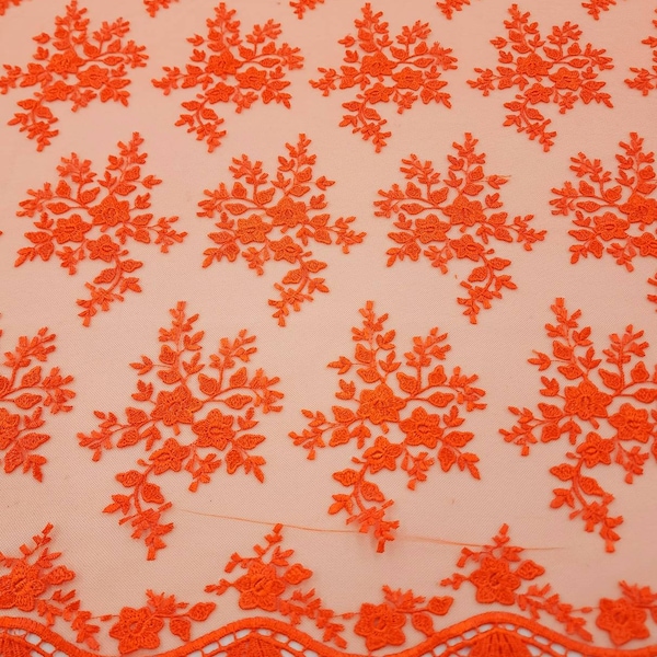 Orange Lace Fabric - Etsy