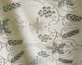 Liturgical Cross Brocade Fabric by the Yard Religious - Etsy