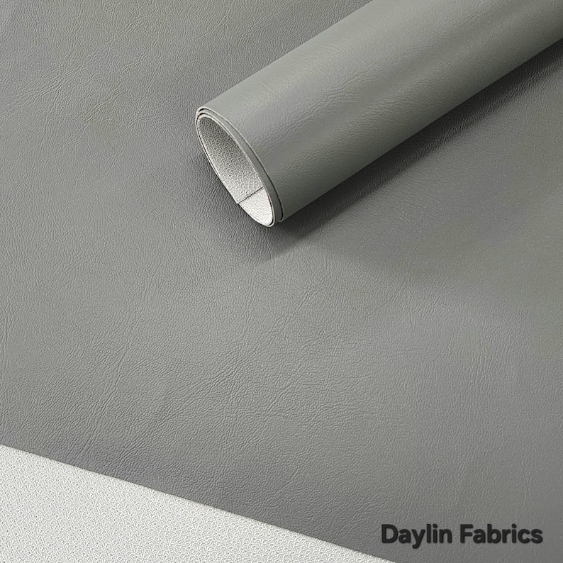 Gray Marine Vinyl Fabric Sold by the Yard Vinyl Fabric Faux Leather ...