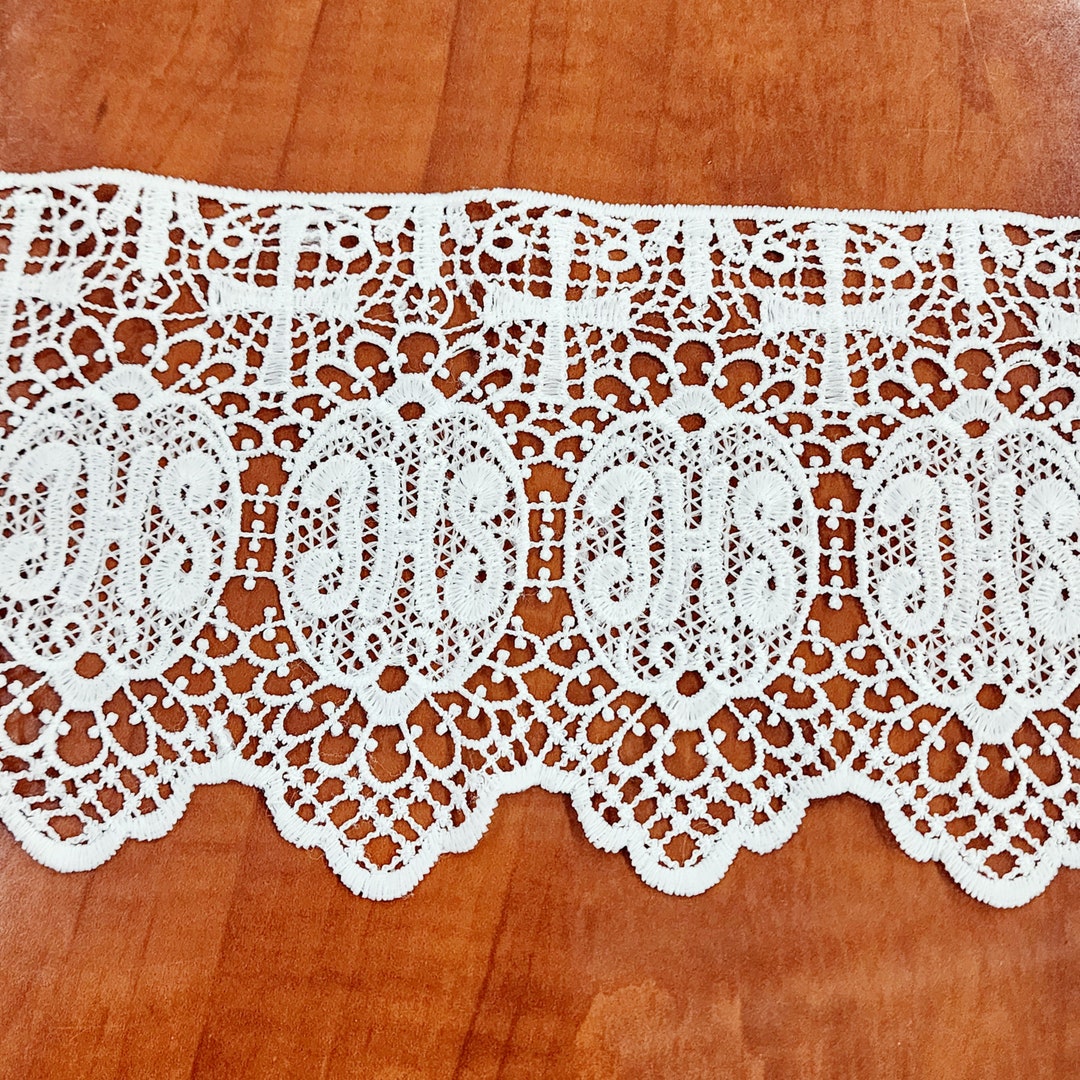 White Marian Lace Liturgical Trim Fabric Altar Decor Catholic Edging ...