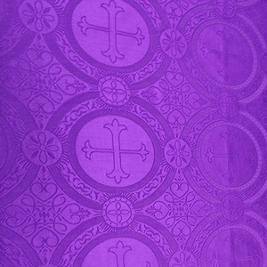 Liturgical Cross Brocade Fabric by the Yard Religious Jacquard Vestment ...