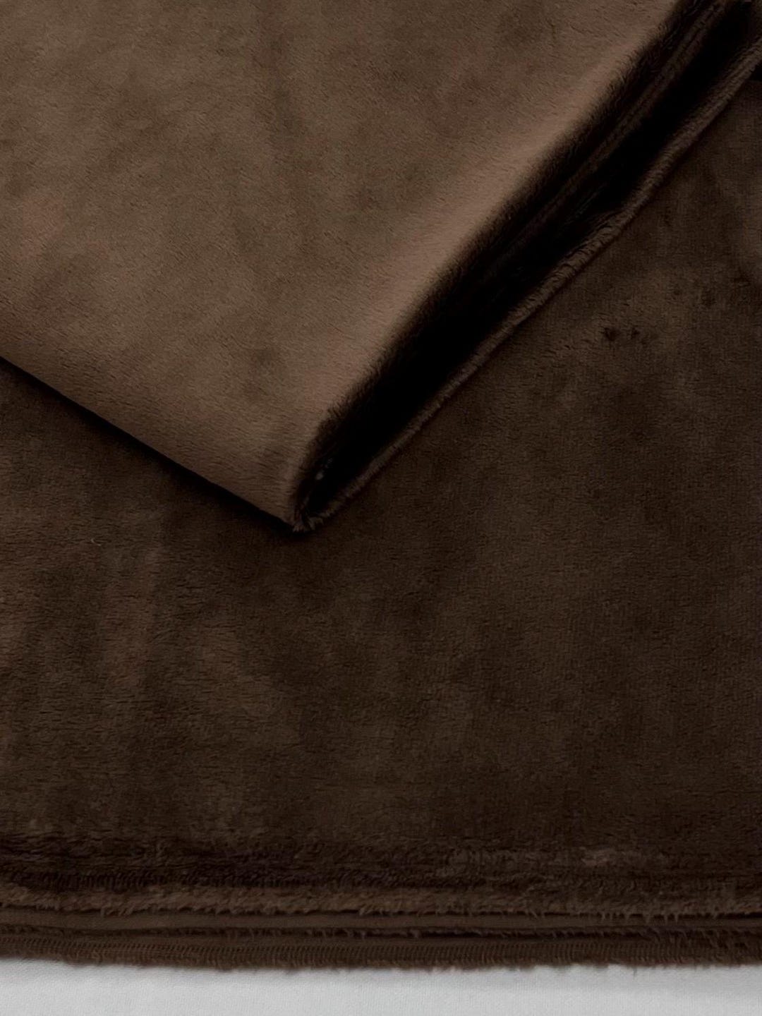 Brown Minky Velvety Fabric by the Yard 60” Wide Soft Cuddle Fabric 3.mm ...