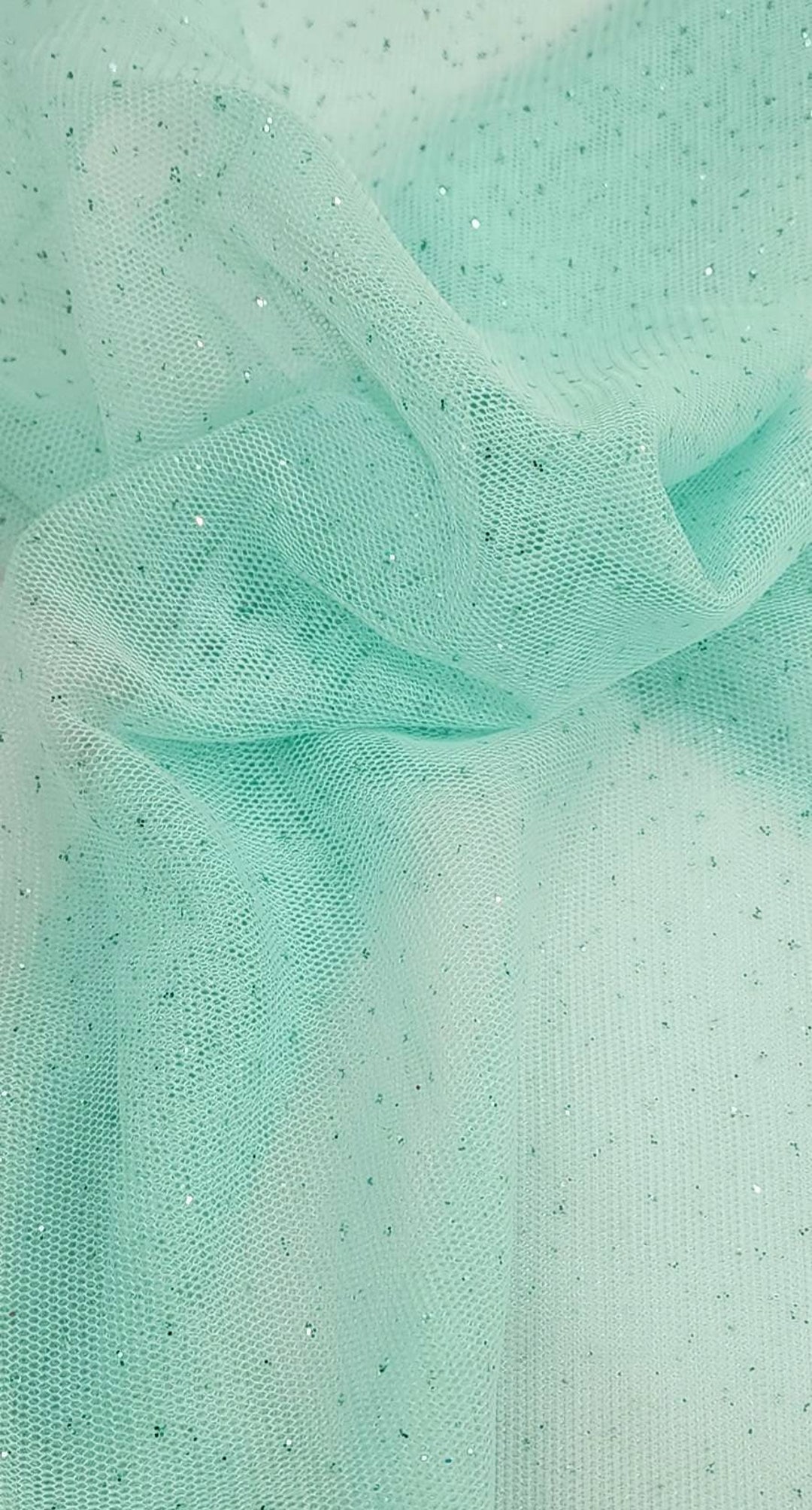 MINT GREEN Glitter Sparkle English Netting Tulle Fabric by the Yard ...