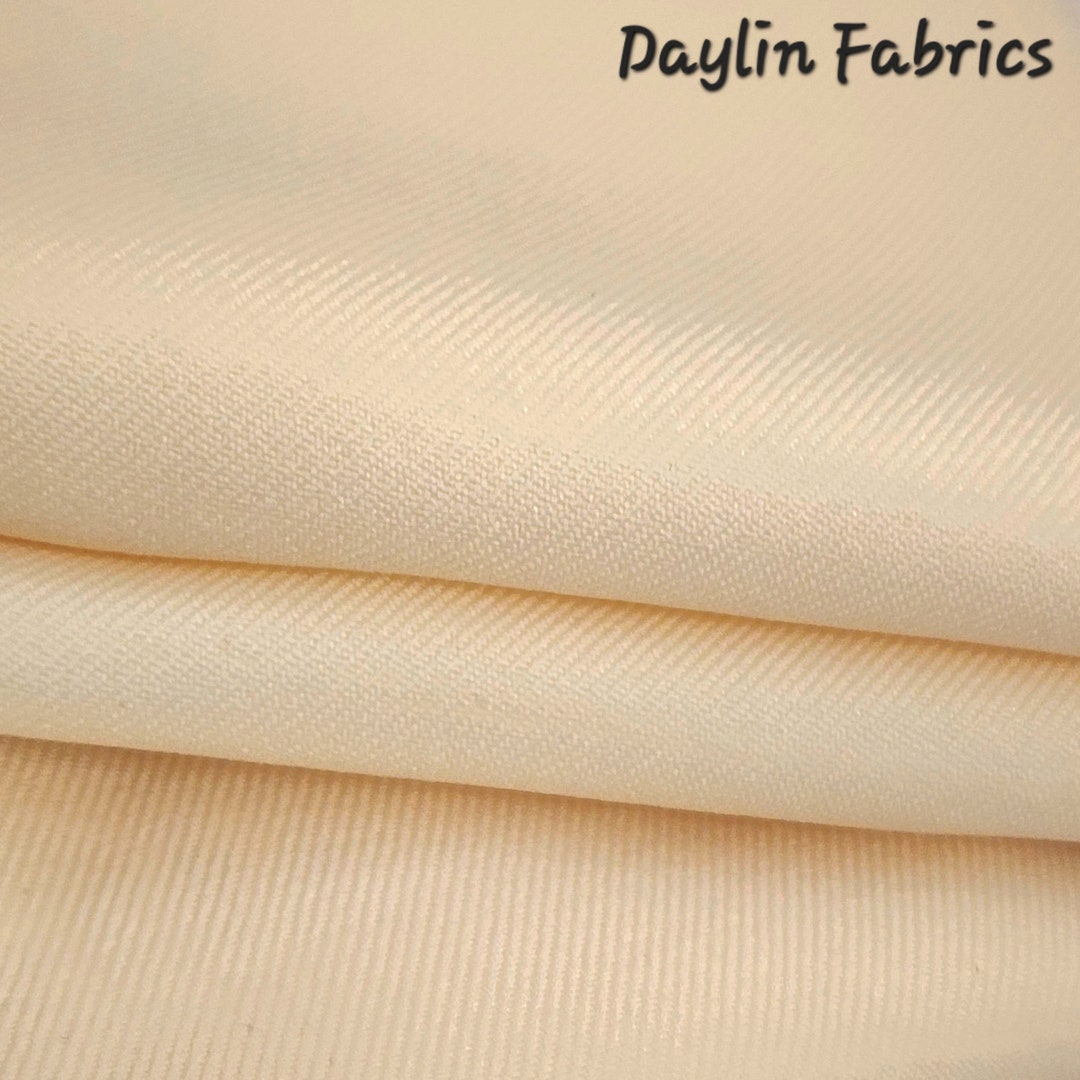 Dark Ivory Polyester Gabardine Fabric by the Yard for Suits Overcoats ...