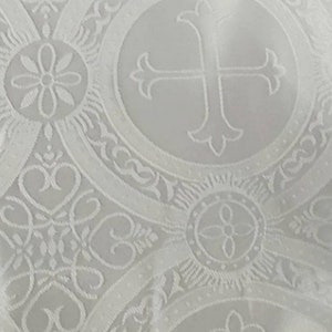 Liturgical Cross Brocade Fabric by the Yard - Religious - Jacquard ...