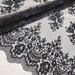 Sage Green Floral Embroidery With Beads and Sequins on Mesh Lace Fabric ...