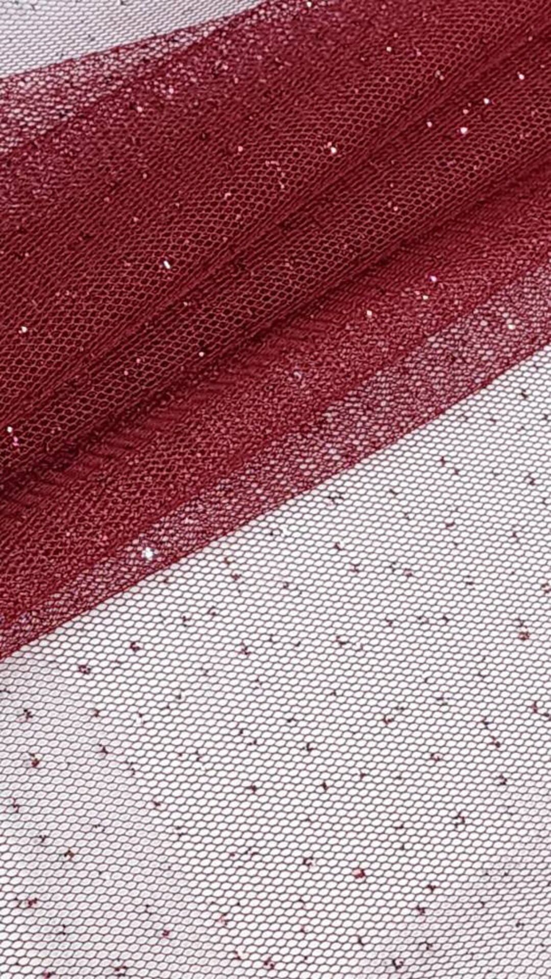 BURGUNDY Glitter Sparkle English Netting Tulle Fabric by the Yard ...