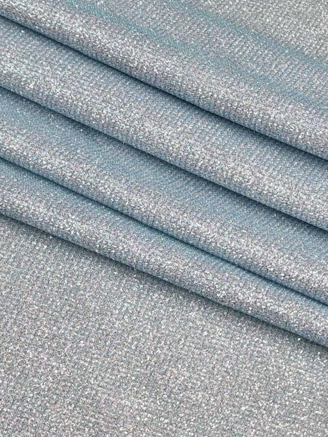 Light Aqua Blue Lurex Glitter Fabric - Glimmer - Shimmer Fabric - Light ...