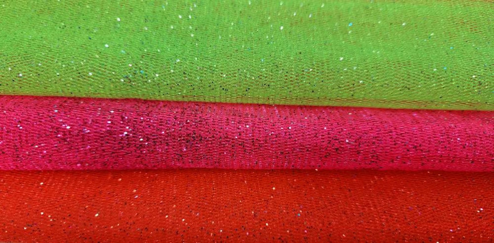 Neon Green Neon Fuchsia Neon Orange Glitter Tulle Sparkly | Etsy