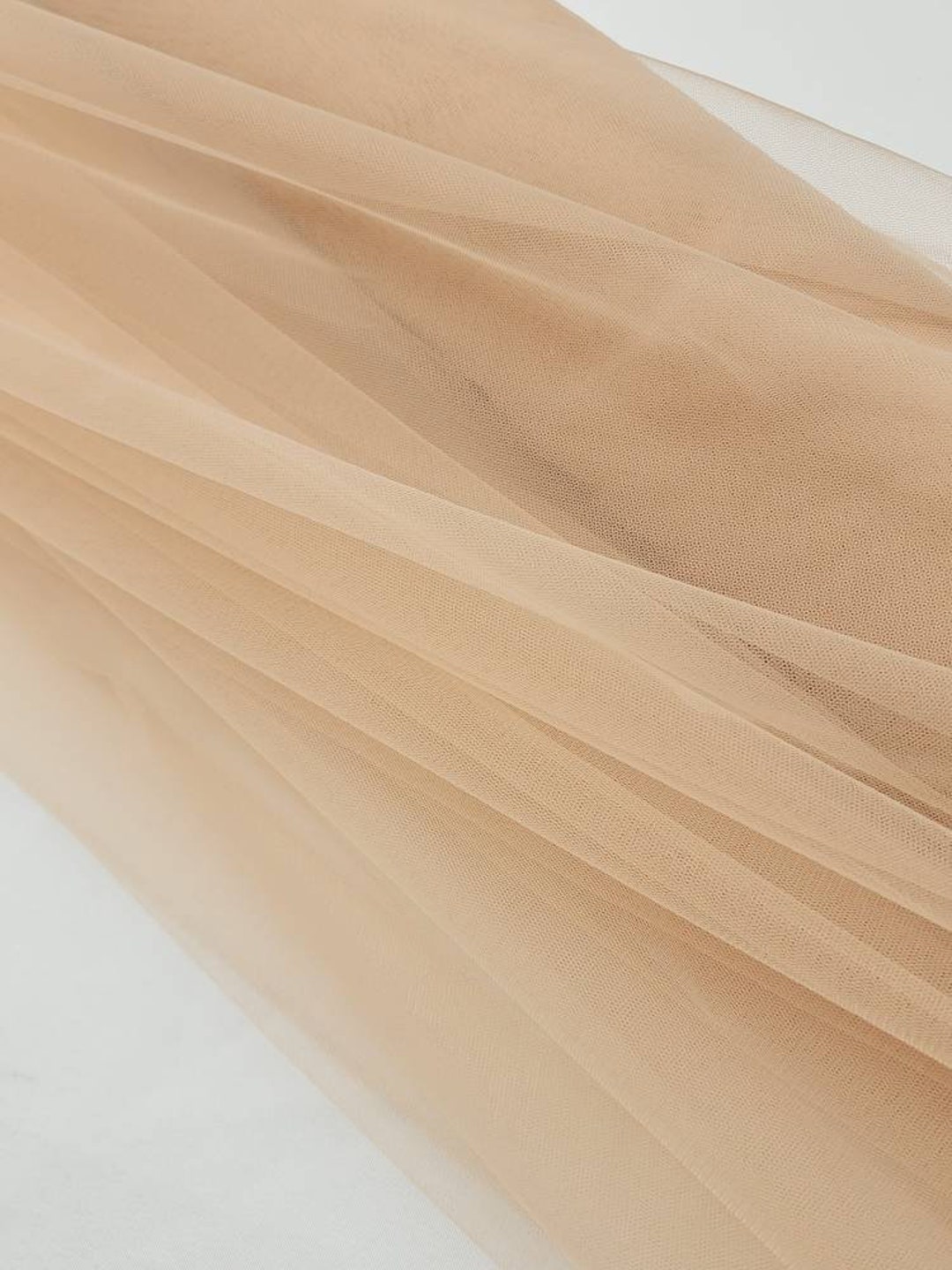 TAN Italian Tulle Luxury Fine Netting Tulle Fabric by the Yard for ...