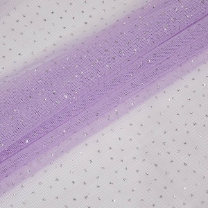 LAVENDER SILVER Glitter Sparkle English Netting Tulle Fabric by the ...