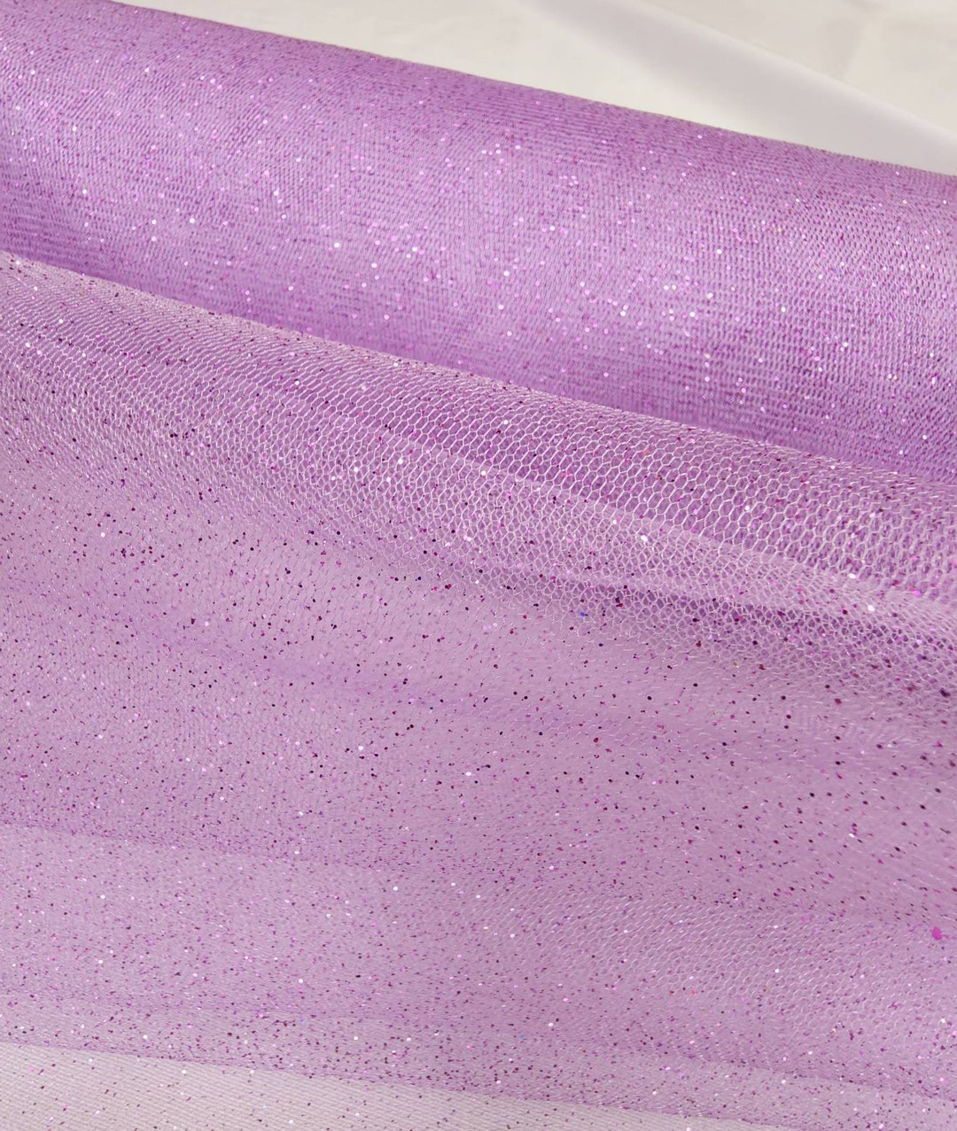 Lilac Glitter Tulle Lilac Sparkle Tulle Fabric by the Yard for Bridal ...