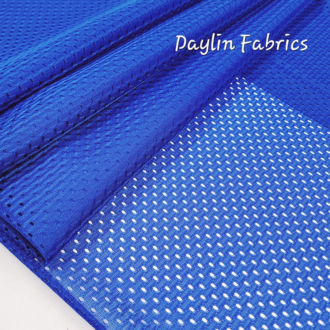 Royal Blue Athletic Sports Mesh Knit 100% Polyester Football Sports ...