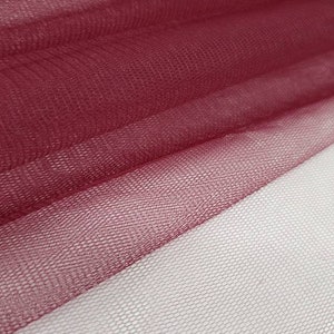 Burgundy Italian Tulle Luxury Fine Netting Tulle Fabric by the Yard for ...