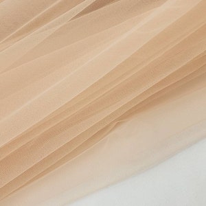 TAN Italian Tulle Luxury Fine Netting Tulle Fabric by the Yard for ...