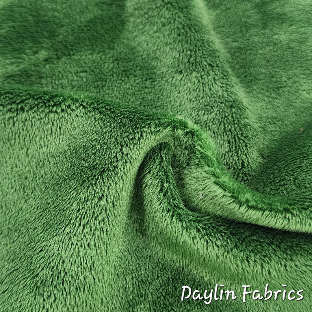 Hunter Green Minky Fabric by the Yard 60” Wide Soft Cuddle Fabric 3.mm ...