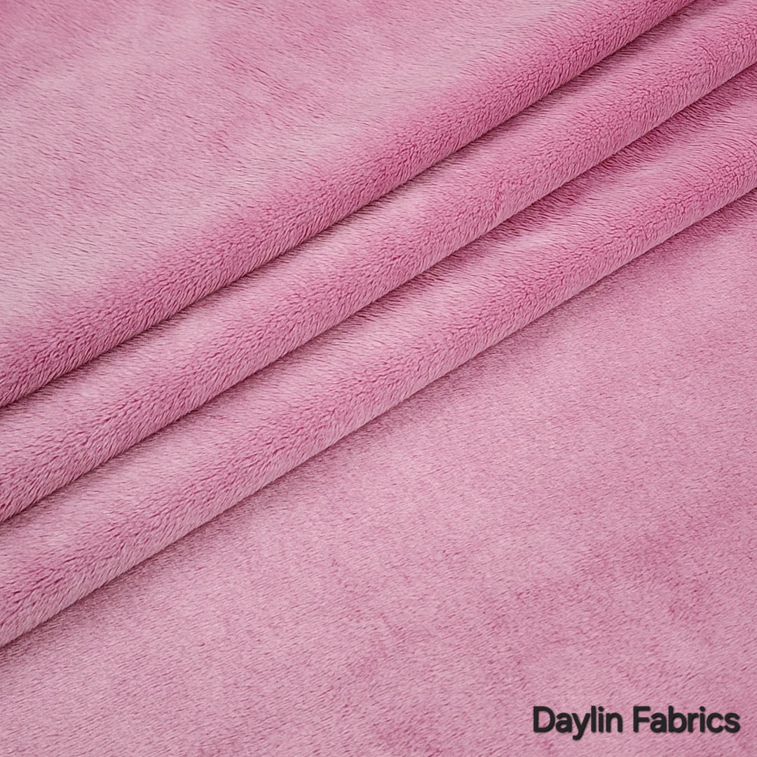 Light Pink Minky Fabric by the Yard, 60” Wide Soft Cuddle Fabric, 3.mm ...