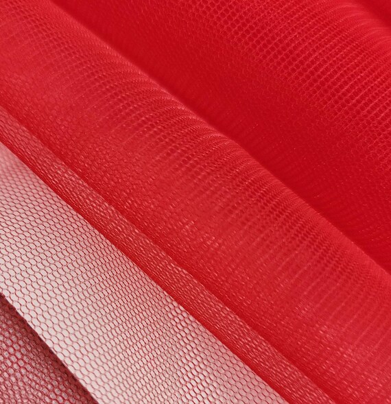 RED Italian Tulle Luxury Fine Netting Tulle Fabric by the Yard - Etsy
