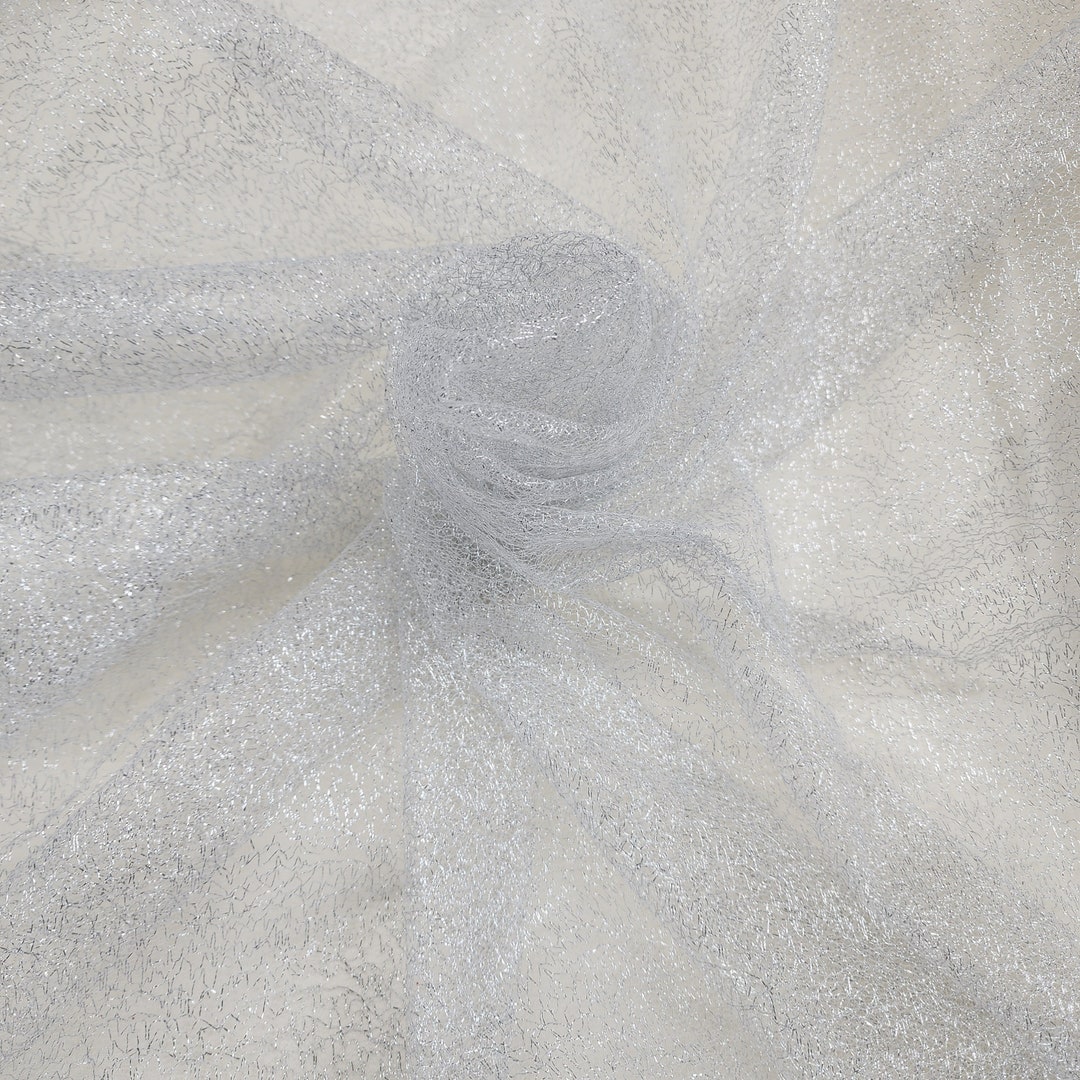 Swiss Silver Metallic Susemi Tulle Fabric by the Yard for Veiling ...