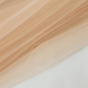 TAN Italian Tulle Luxury Fine Netting Tulle Fabric by the Yard for ...