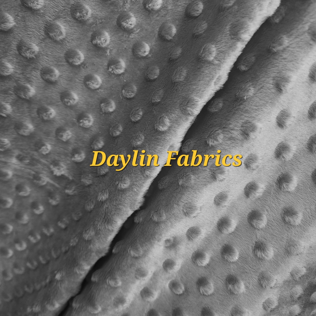 GRAY Dot Cuddle Fabric 60 Wide 100% Polyester Minky Dimple Dot Soft ...