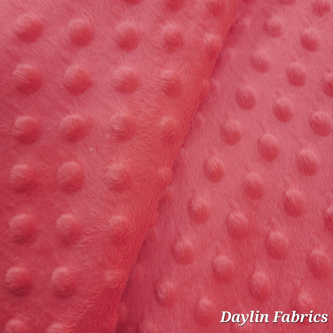 Coral Cuddle Fabric 60 Wide 100% Polyester Minky Dimple Dot Soft Cuddle ...