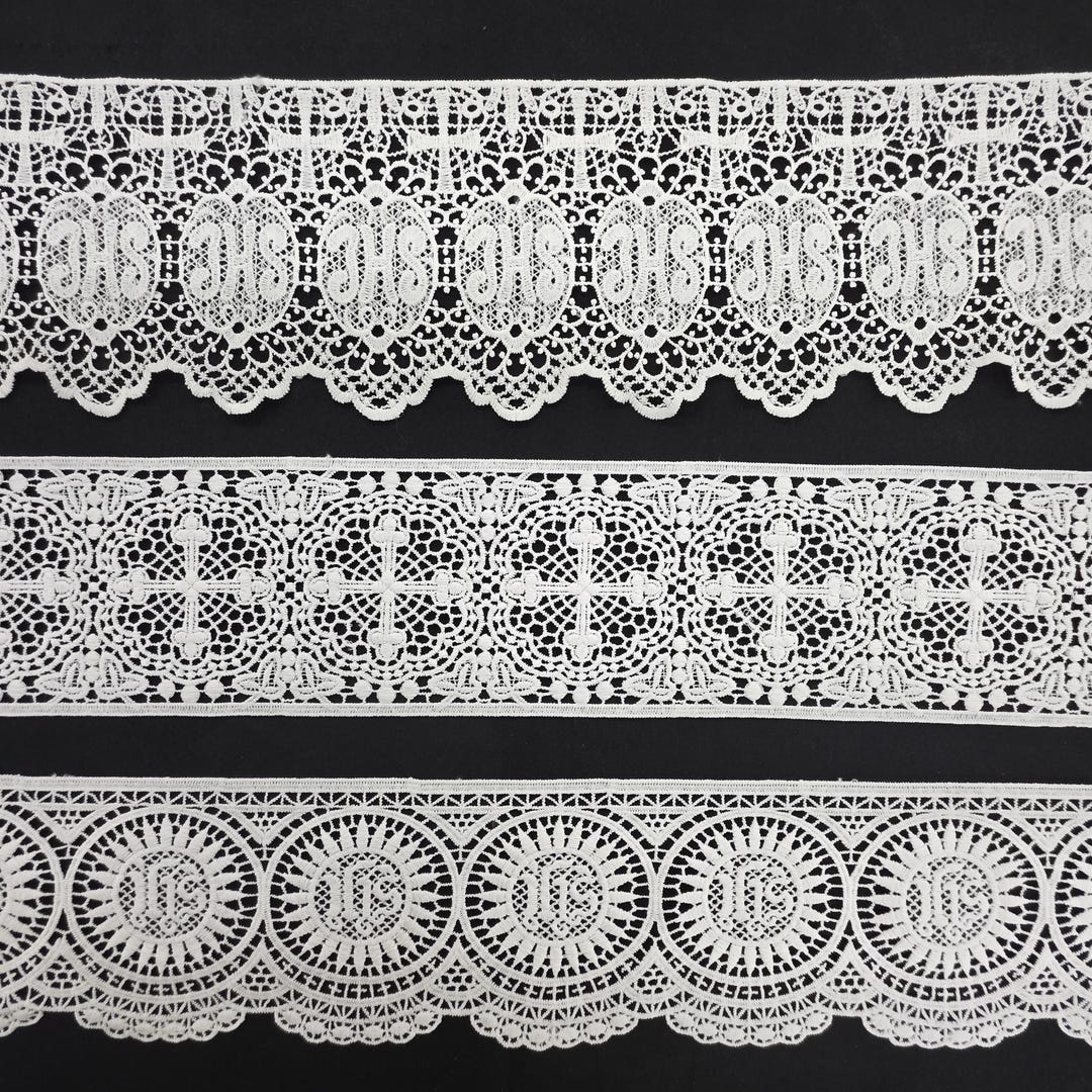 Marian Lace White Liturgical Trim Ending Fabric by the Yard Lace ...