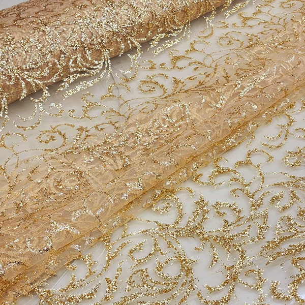 Gold Lace Fabric - Etsy