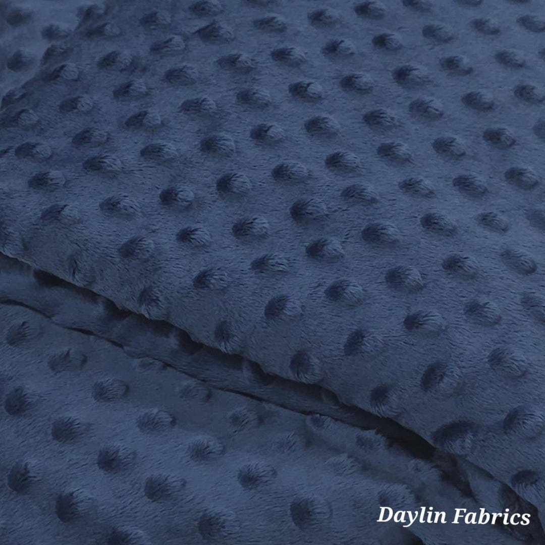 Navy Blue Rich Embossed Dimple Dots Soft Velvety Minky Fabric for ...