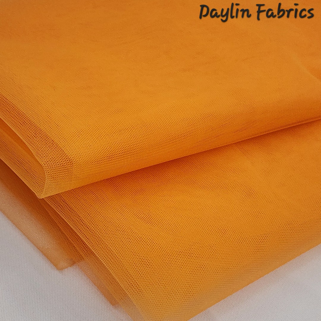 ORANGE Italian Tulle Luxury Fine Netting Tulle Fabric by the Yard for ...