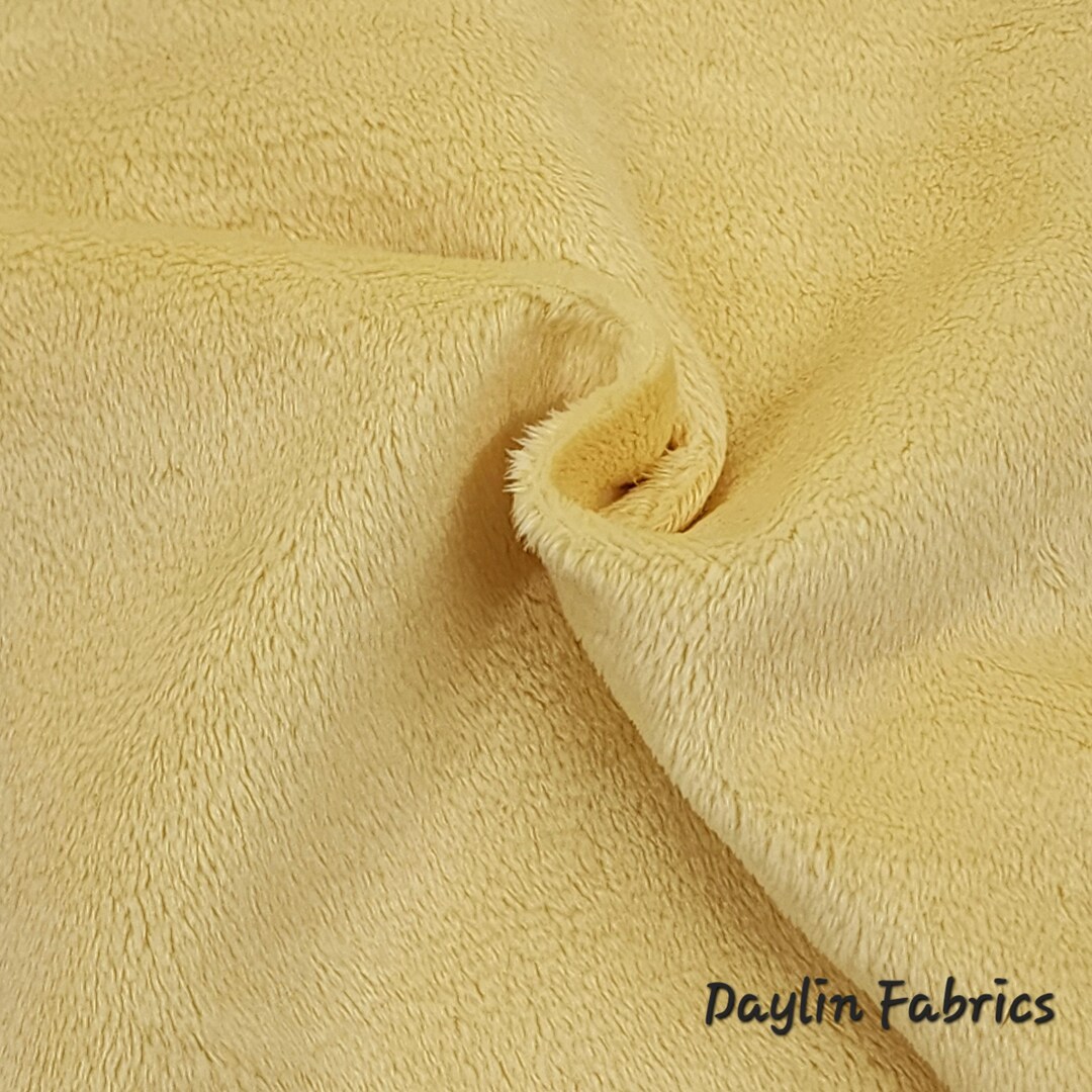 Light Yellow Minky Fabric by the Yard 60 Wide Soft Cuddle Fabric 3.mm ...