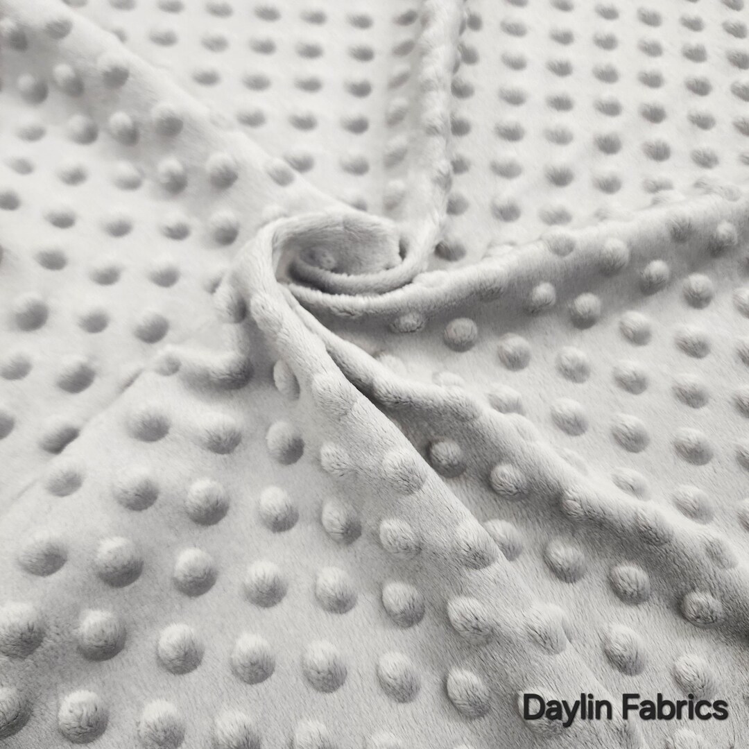 Silver Rich Embossed Dimple Dots Soft Velvety Minky Fabric for Blankets ...