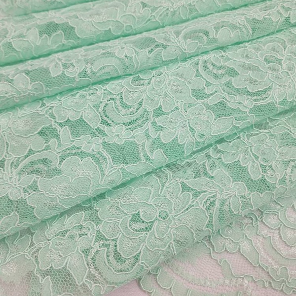 Green Lace Fabric - Etsy
