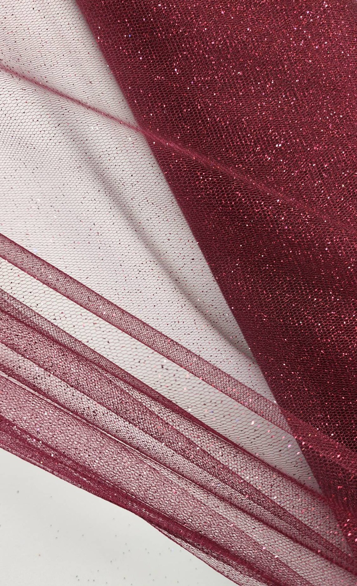 BURGUNDY Glitter Tulle Burgundy Sparkle Tulle Fabric by the | Etsy