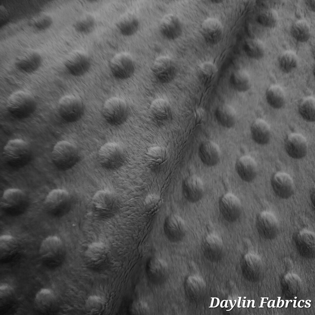 Gray Rich Embossed Dimple Dots Soft Velvety Minky Fabric for Blankets ...