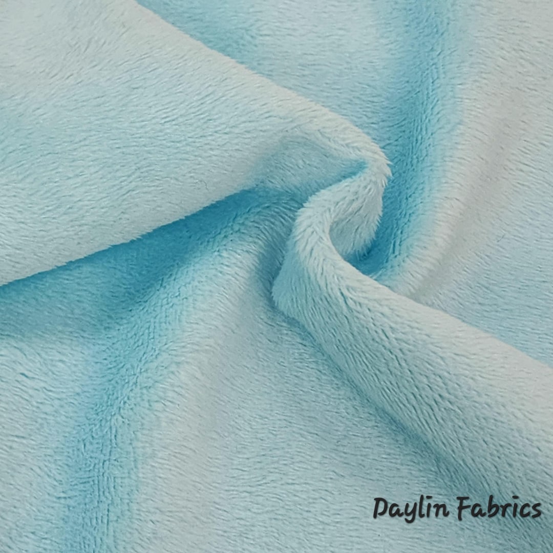Aqua Blue Minky Fabric by the Yard 60” Wide Soft Cuddle Fabric 3.mm ...